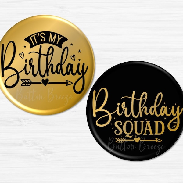 Birthday Squad 50 Buttons - Etsy