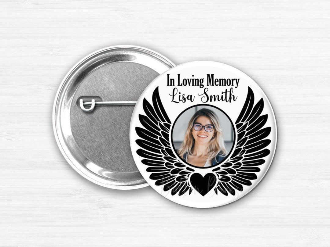 Personalized Memorial Photo Buttons in Loving Memory of Rest in Peace ...