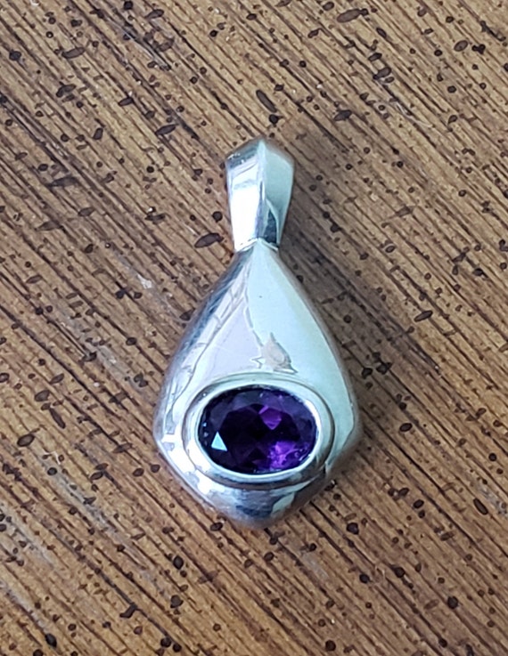 Sterling Silver Pendant With Amethyst - Silver Pendan… - Gem