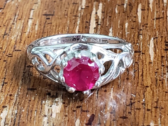 Sterling Silver Ring With Ruby - 925 Lind Sterling Si… - Gem