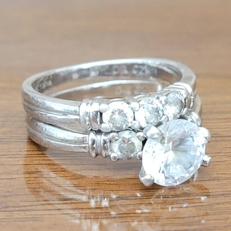 Sterling Silver Wedding Set - Etsy