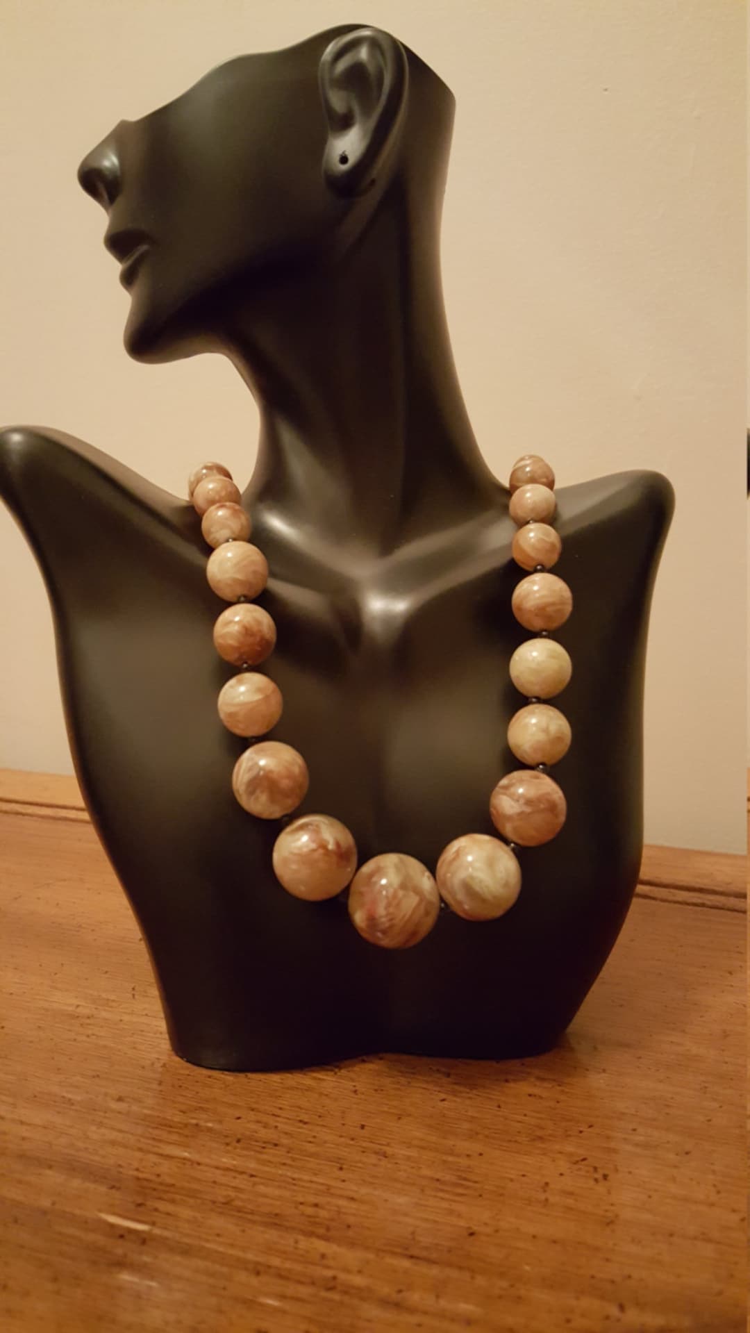 1950s Celluloid Bead Necklace - Vintage Brown Jewelry - Etsy