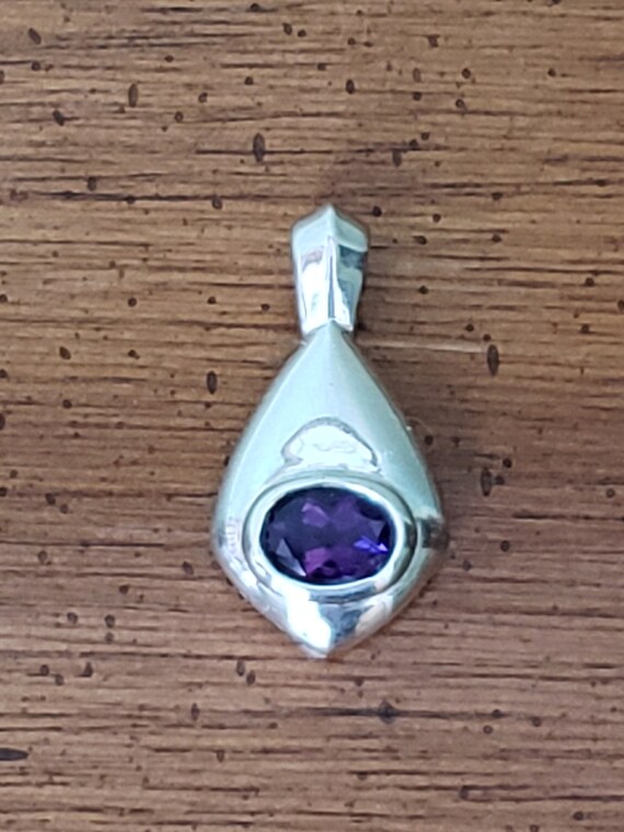Sterling Silver Pendant With Amethyst - Silver Pendan… - Gem
