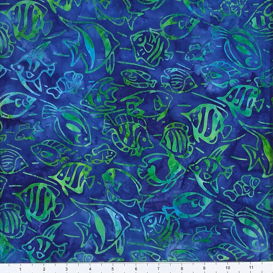 ANGEL FISH Batik - Lsbc-3665 Ocean by the Yard - Etsy