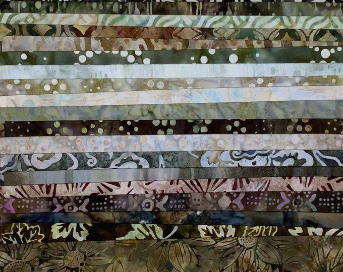 STASH BUILDER 20 Fat Quarters Brown, Gold and Olive With Greys and ...