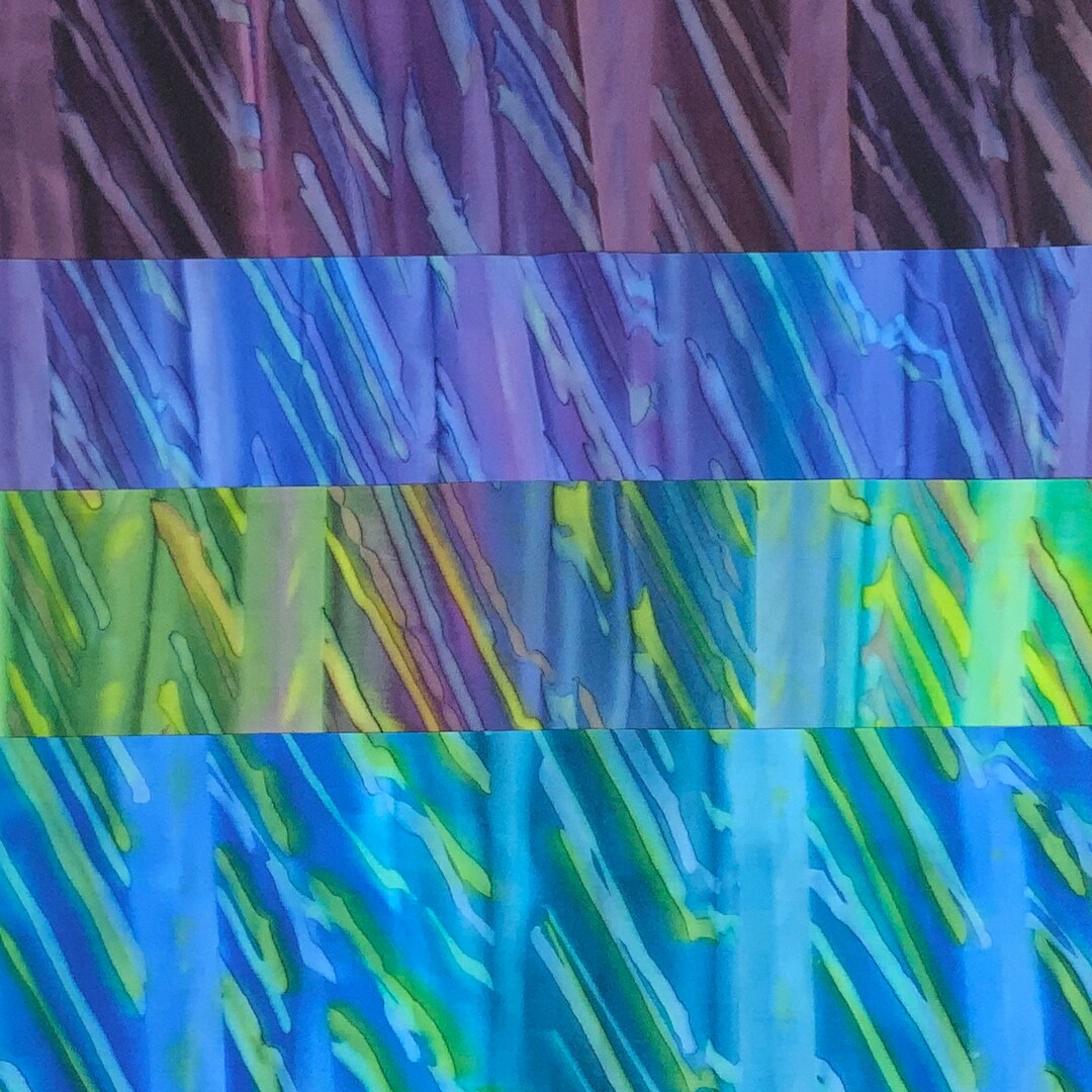 4 Fat Quarter Handpaint Sampler RAKU STRIPE - Cool Colors Fq Pack ...