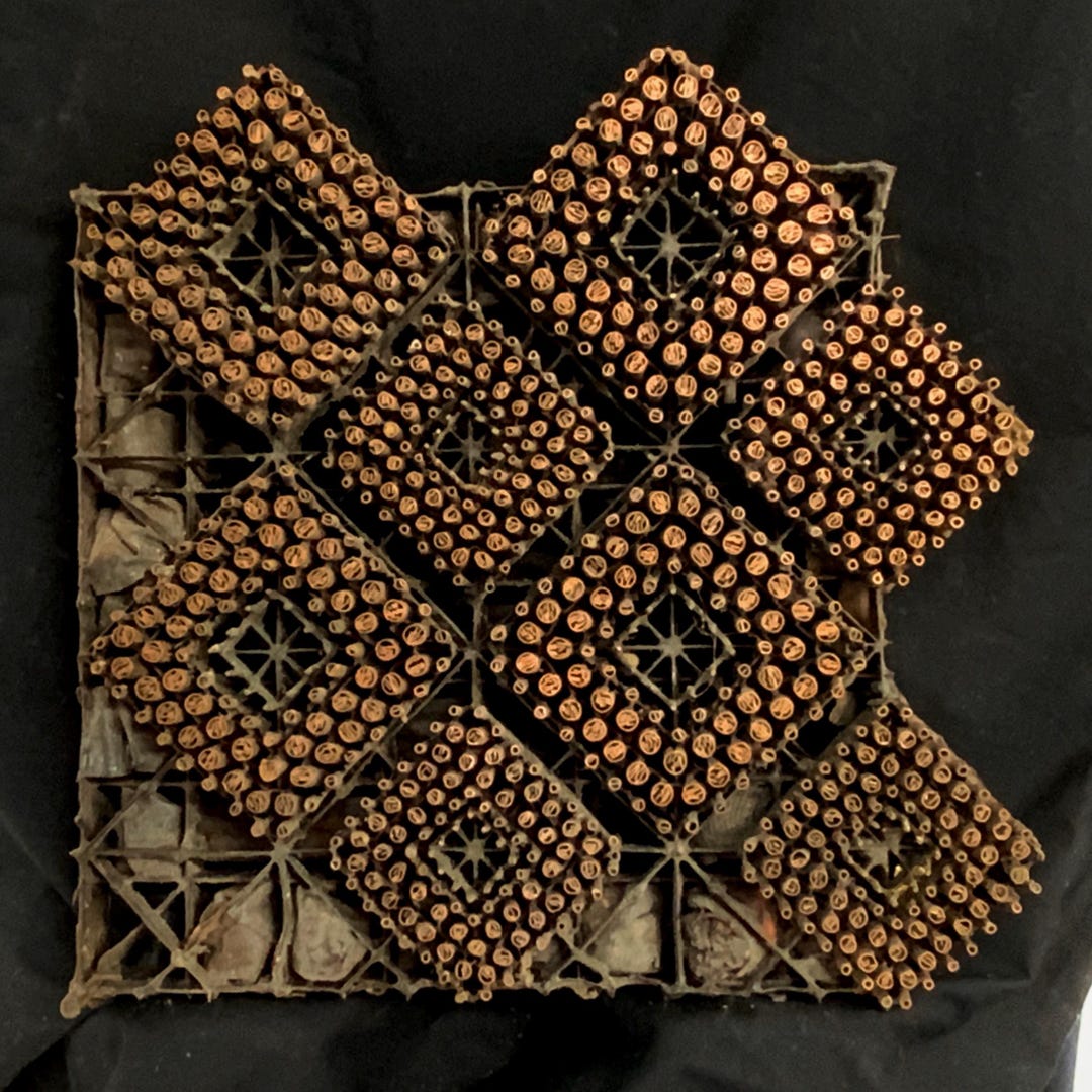 Artisan Batiks Cap - Op Art Dot Squares A #2 Handmade Out of Copper - Etsy