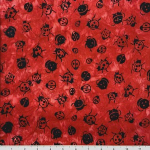 Lady Bugs Batik - Lsbc-4910 Red by the Yard - Etsy