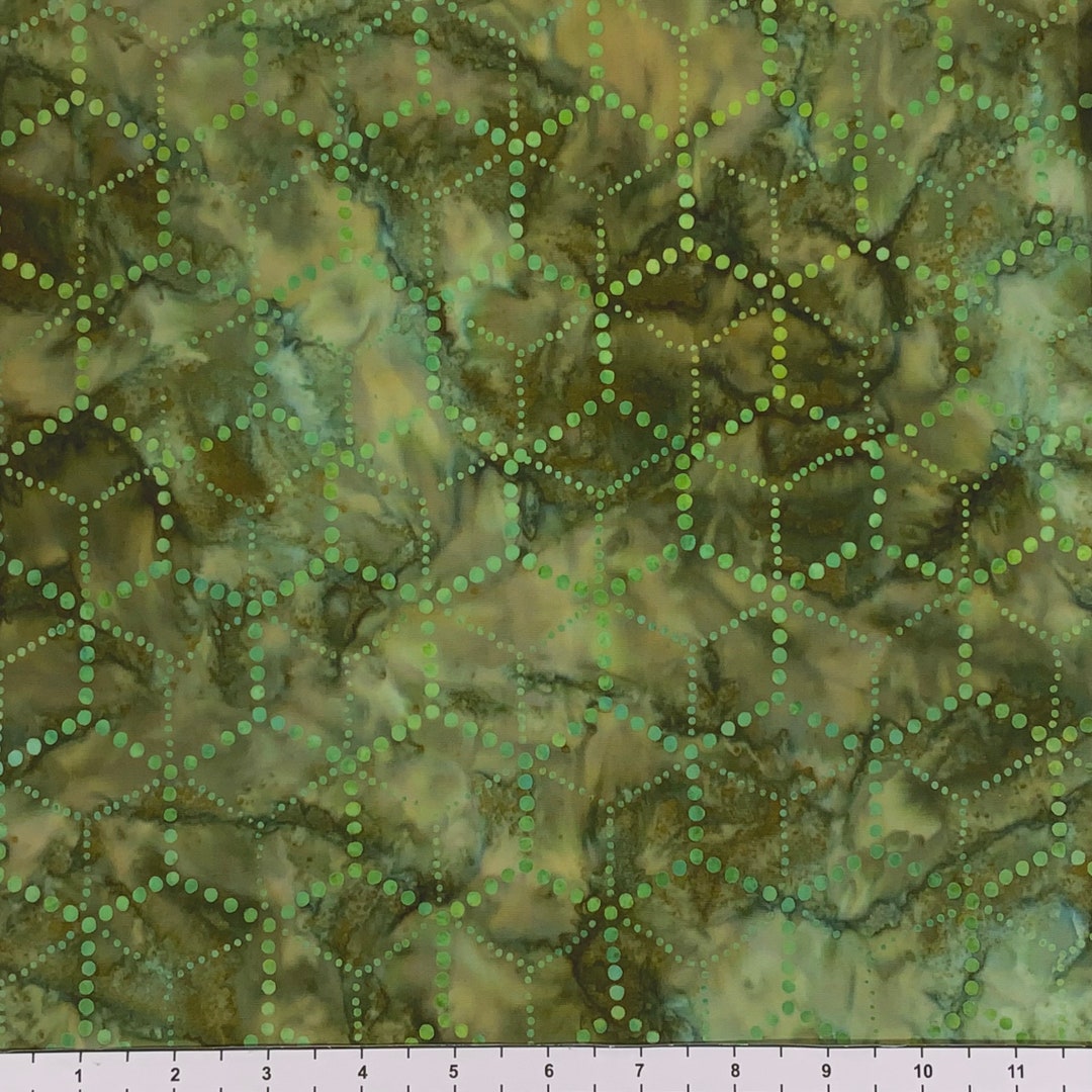 HEXAGON DOT GRID Batik - Lsbc-3170 Aloe by the Yard - Etsy