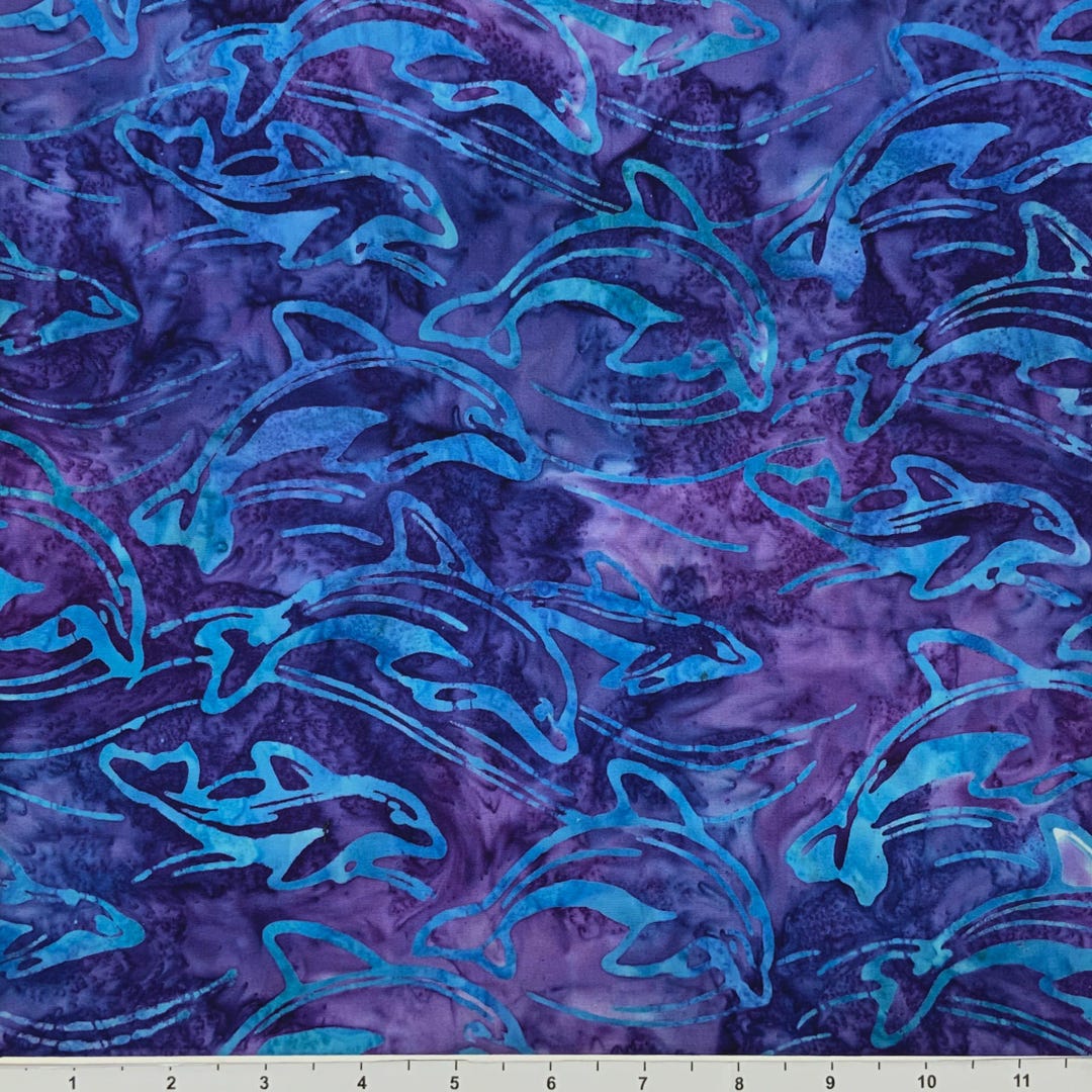 New for March DOLPHIN W/wave Batik - Lsbc-1135 Ocean 1 Yard Cut - Etsy