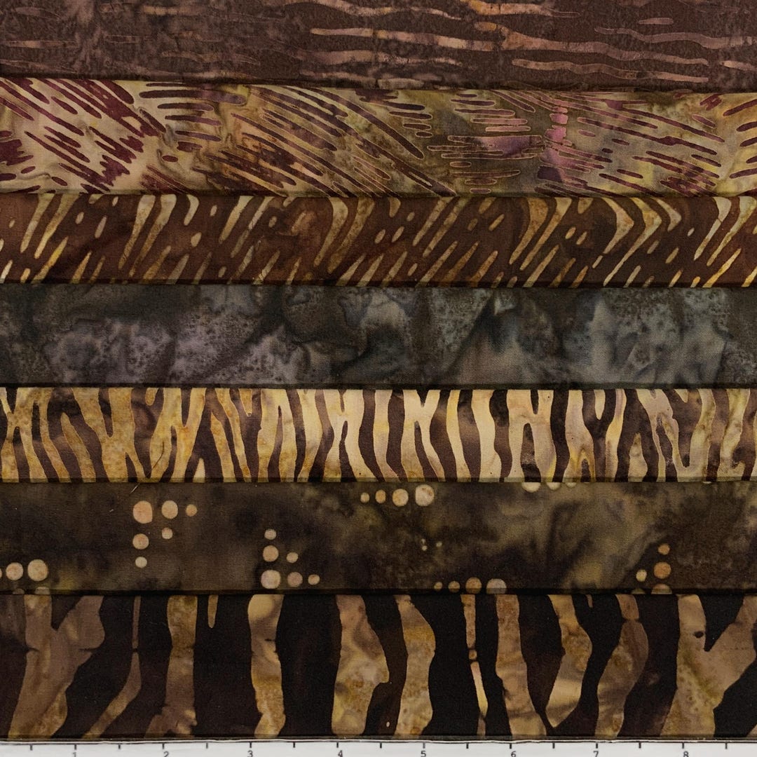 7 Fat Quarter Batik Sampler Animal Skins Brown #5 FQ Pack Bundle - Etsy