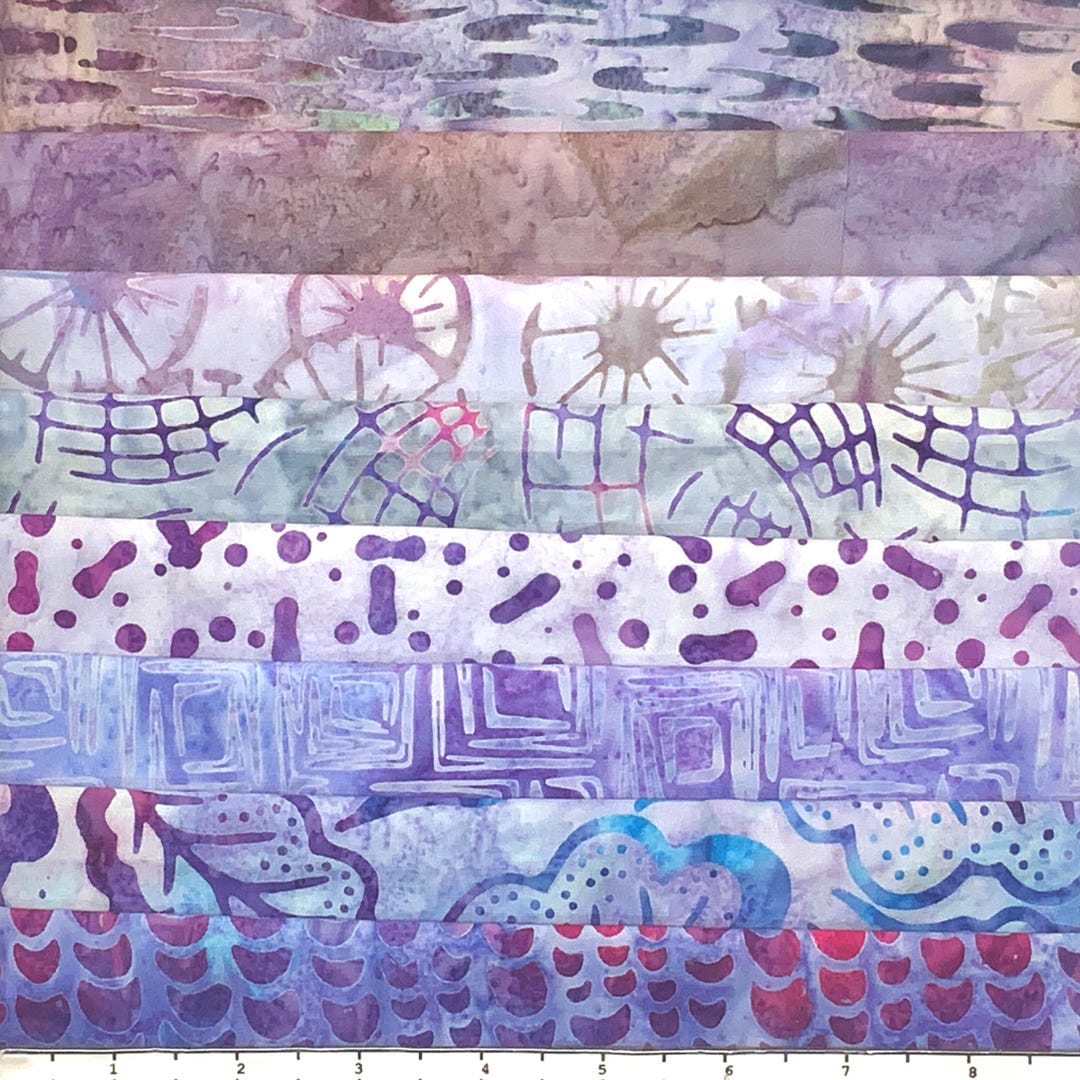 8 Fat Quarter Batik Sampler Blue Violet FQ Pack Bundle - Etsy