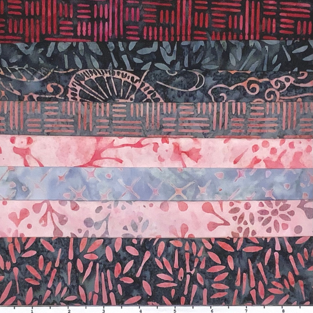 8 Fat Quarter Batik Sampler Bamboo Garden - Blossom FQ Pack Bundle - Etsy