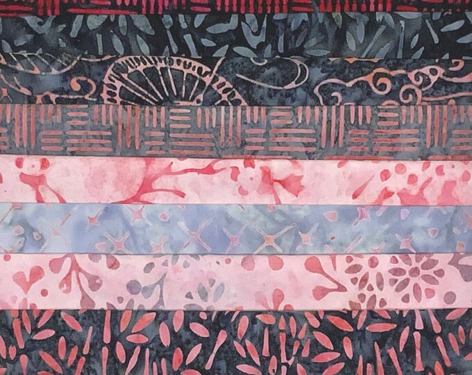 8 Fat Quarter Batik Sampler Bamboo Garden - Blossom FQ Pack Bundle - Etsy