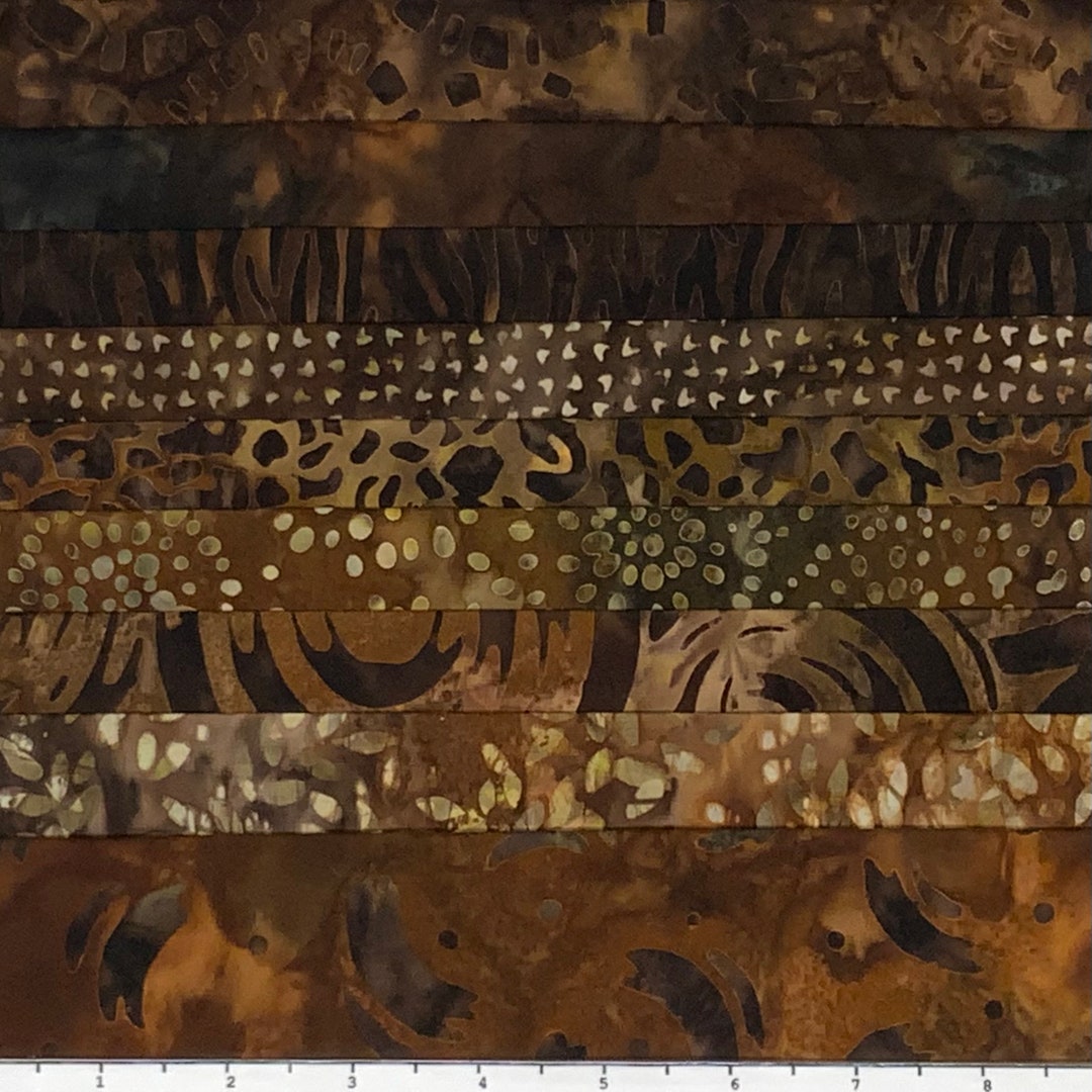 9 Fat Quarter Batik Sampler Animal Skins: Brown 3 Special Edition ...