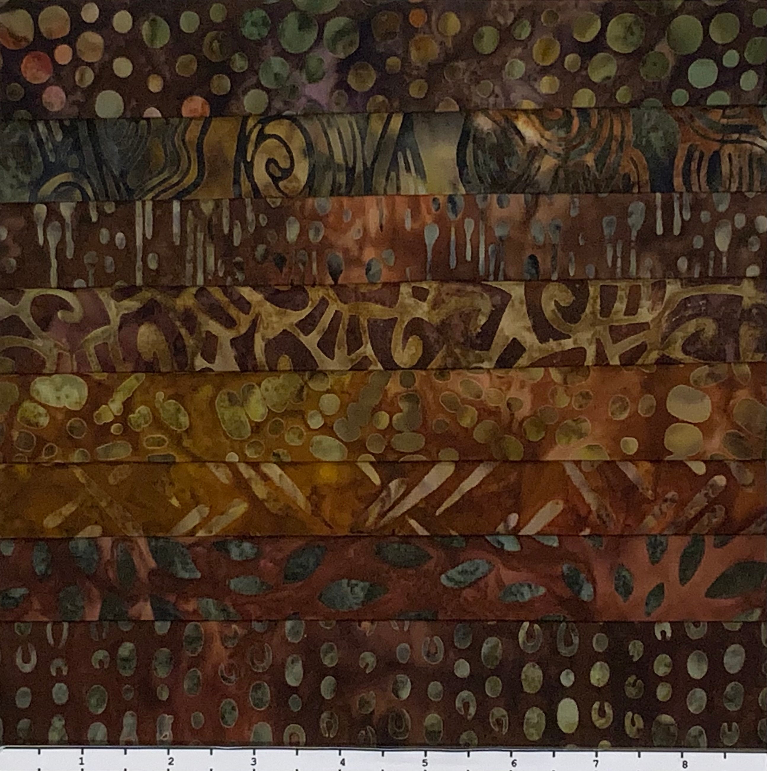 8 Fat Quarter Batik Sampler NATURE RUST Special Edition FQ | Etsy