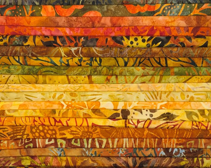 STASH BUILDER 20 Fat Quarters Browns, Golds, Oranges FQ Pack Bundle ...