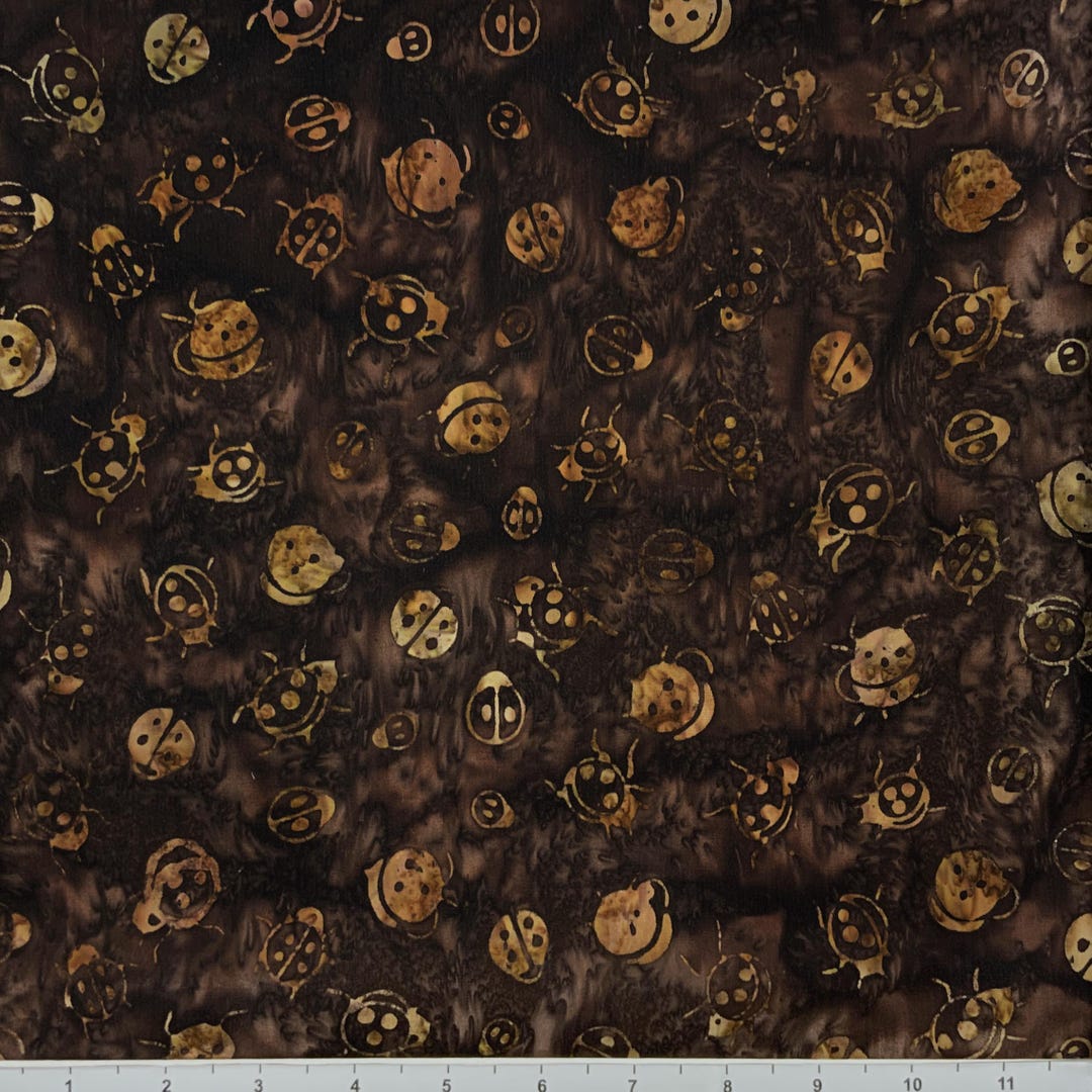New for November Lady Bugs Batik Lsbc-4910 Chocolate by the Yard - Etsy