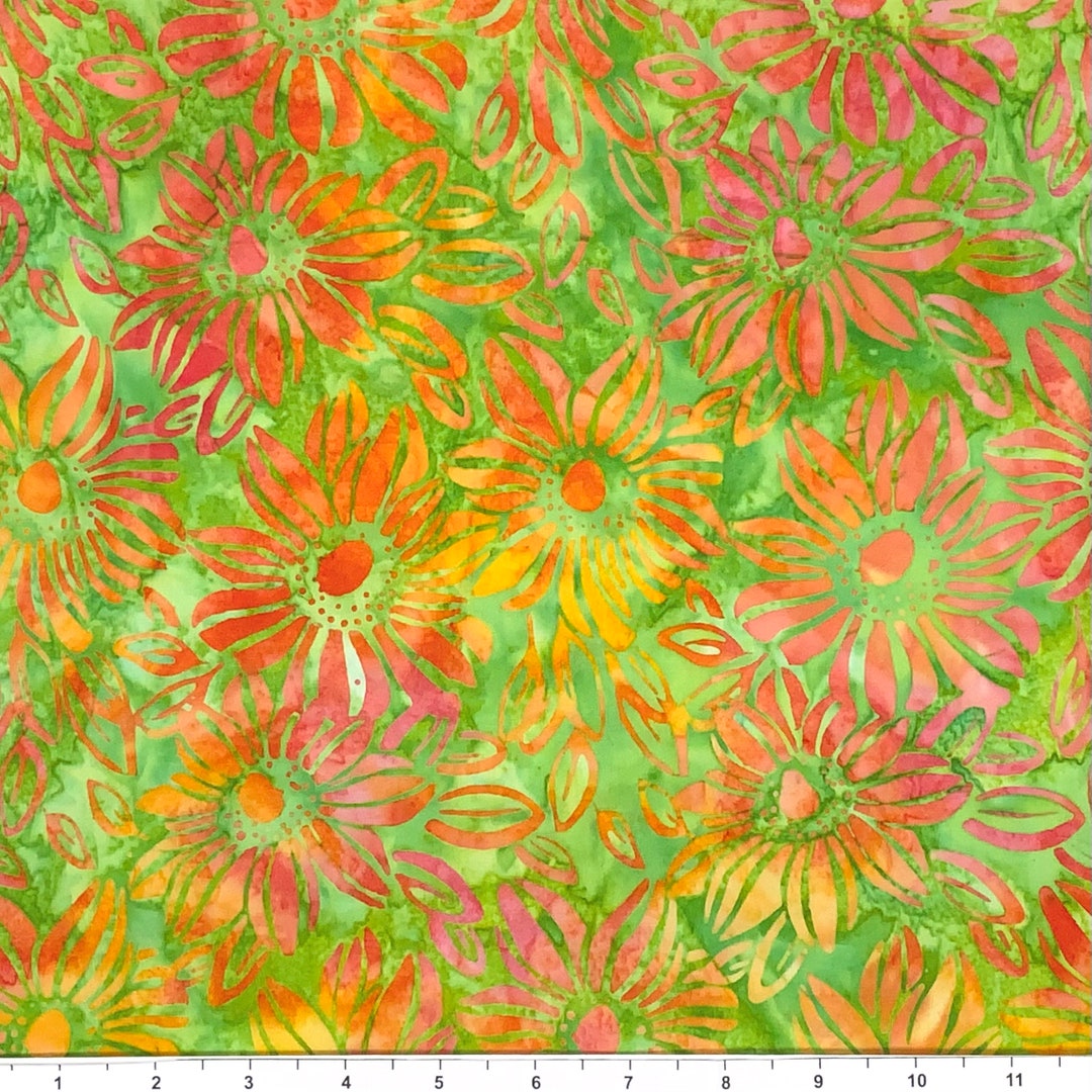 SUNFLOWER Batik Lsbc-9080 Orange by the Yard - Etsy
