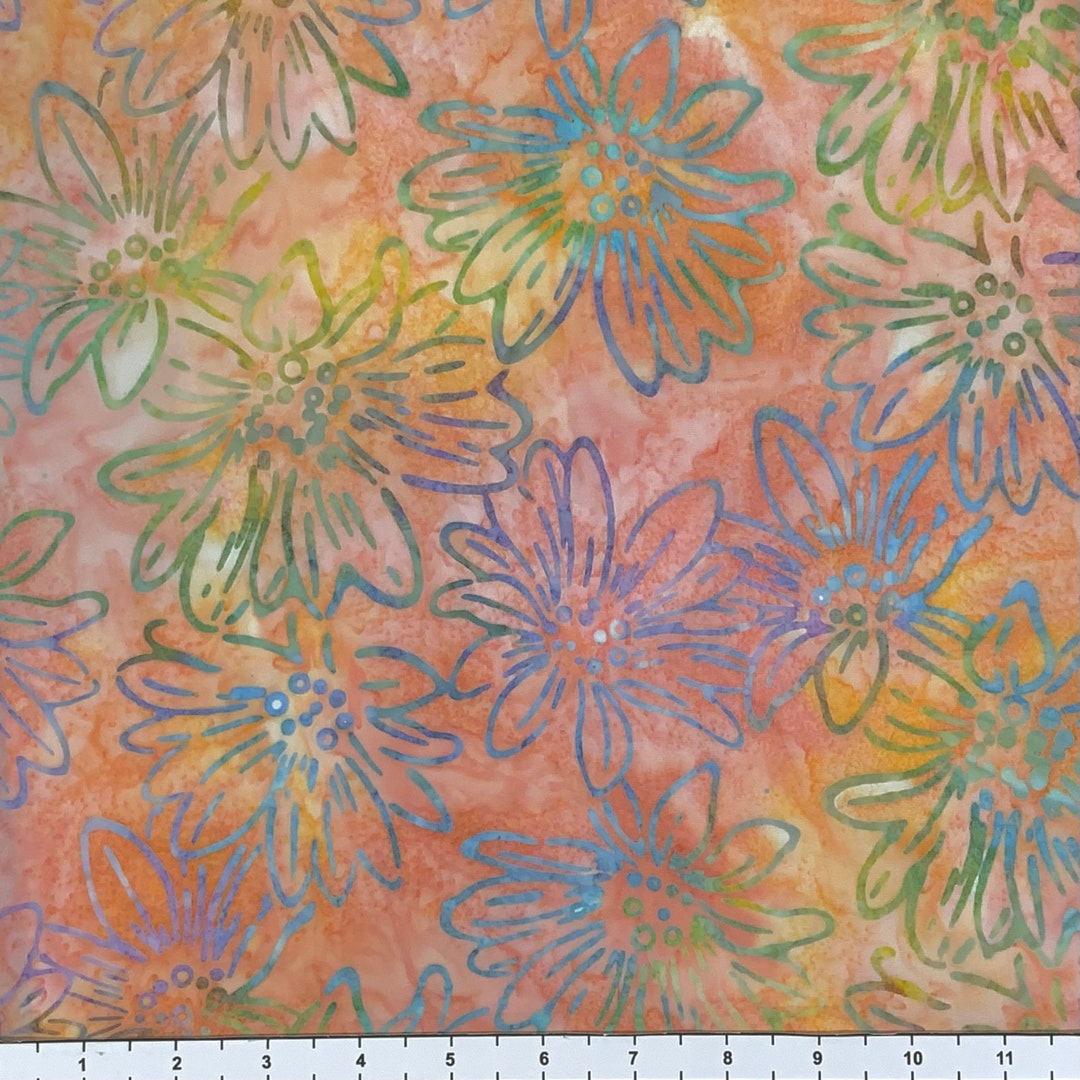 DAISY Batik - Lsbc-3626 Peach by the Yard - Etsy