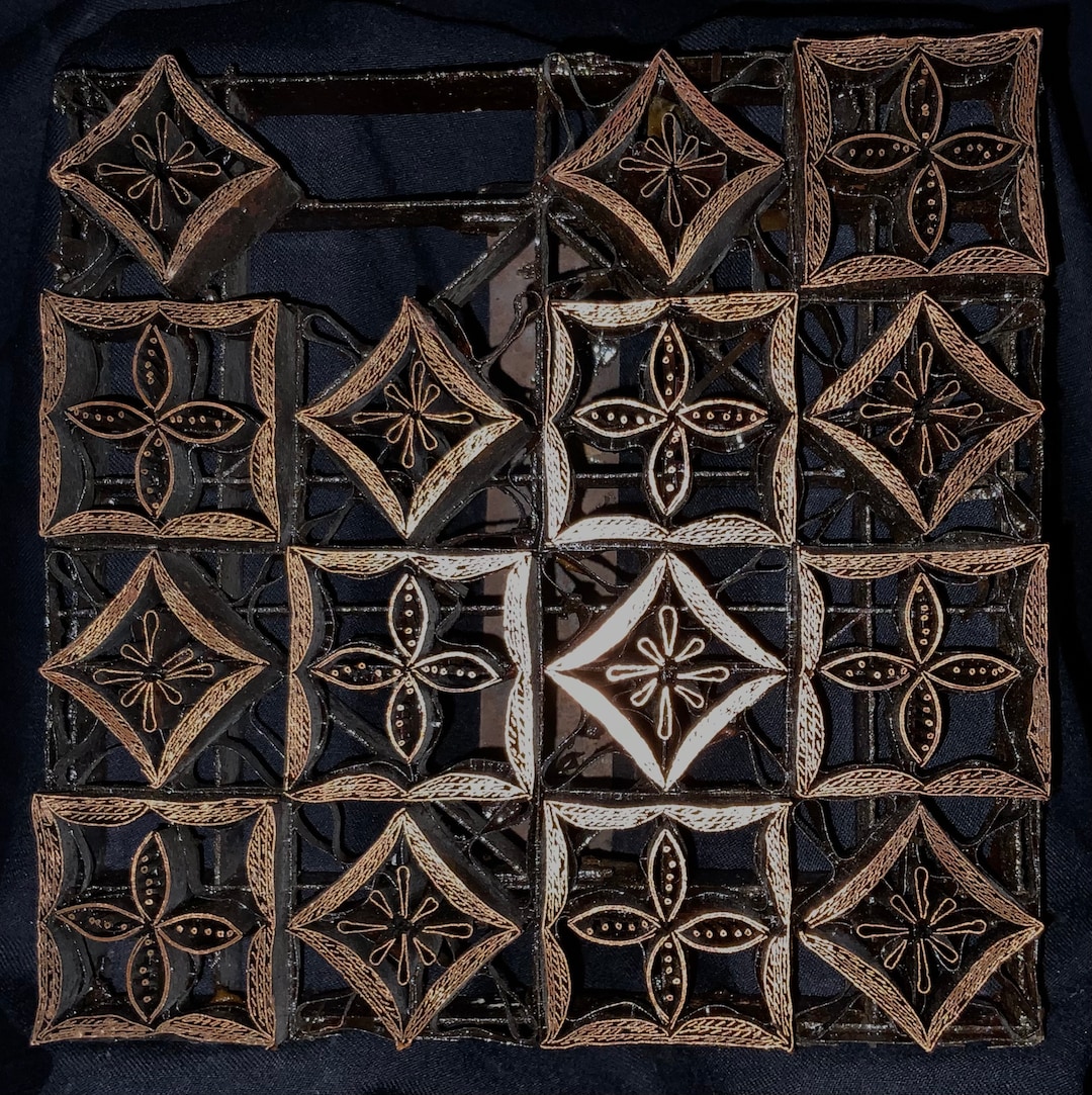 Traditional Batik Cap PATCHWORK GRID Handmade Out of Copper - Etsy