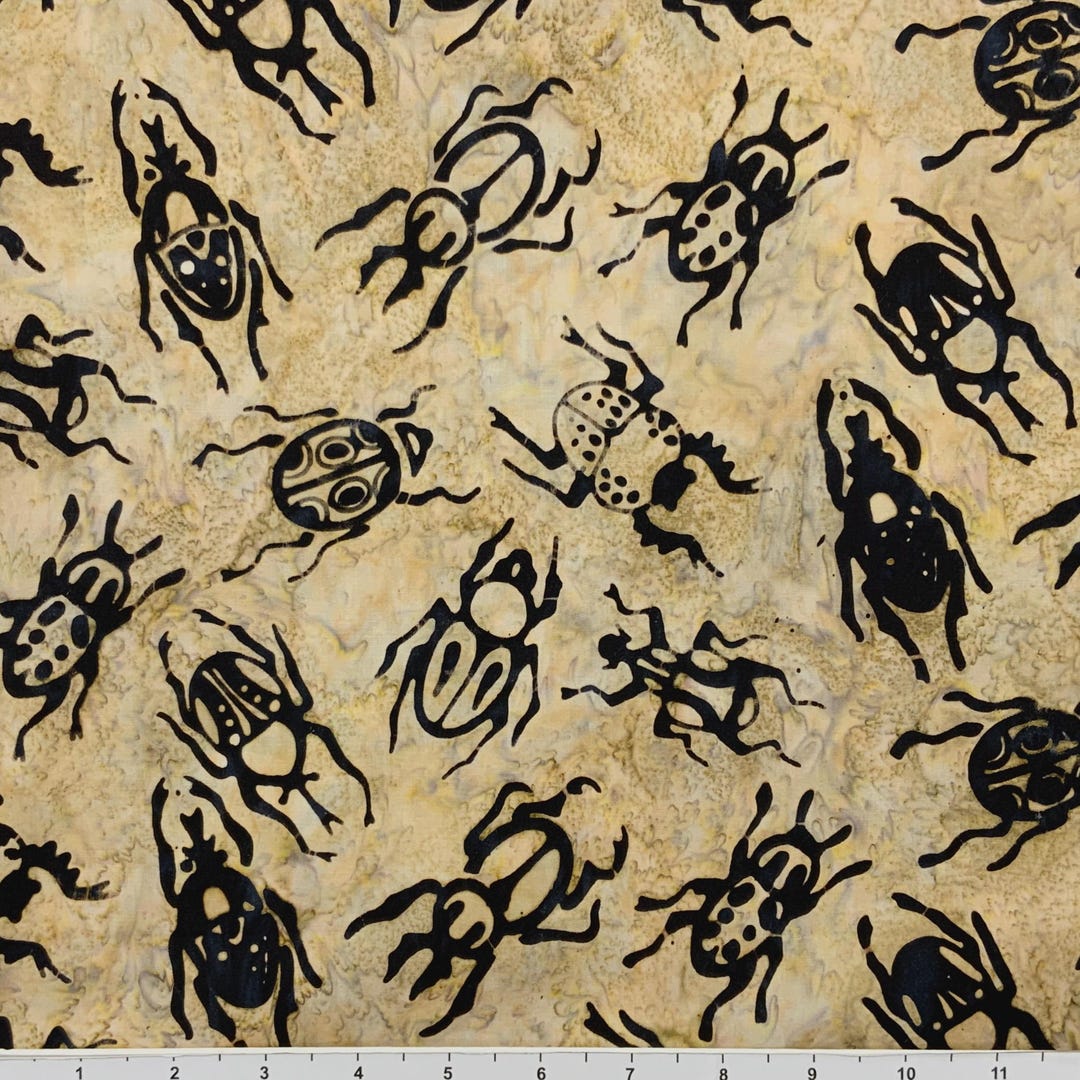 SCARAB BEETLES Batik - Lsbc-4914 Straw by the Yard - Etsy