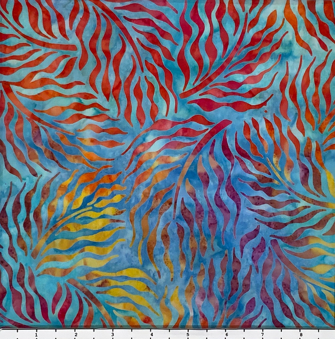 WAVY FERN Batik - Lsbc-3901 Bright by the Yard - Etsy
