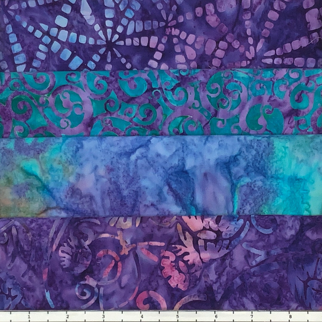 Lot Of 4 1 Yard Fabric Cuts 100 Cotton Batiks Designed By Michael lot-of-4-1-yard-fabric-cuts-100-cotton-batiks-designed-by-michael