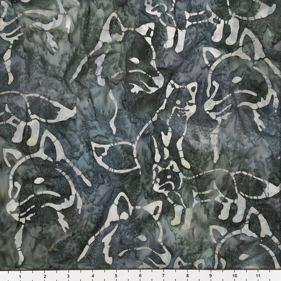 FOX Batik Lsbc-3657 Charcoal by the Yard - Etsy