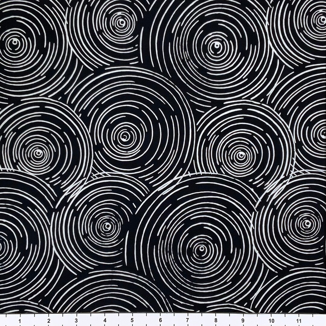 SPIN a ROUND Batik - Lsbc-2792 Black & White by the Yard - Etsy