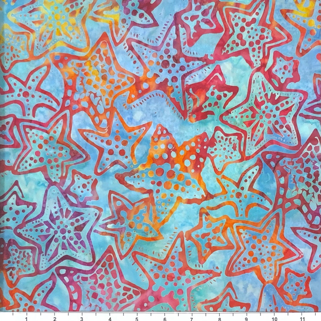 STARFISH Batik - Lsbc-3370 Rainbow by the Yard - Etsy