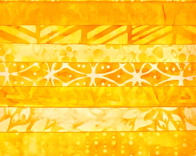 8 Fat Quarter Batik Sampler Color: Yellow Orange #4 Special Edition FQ ...