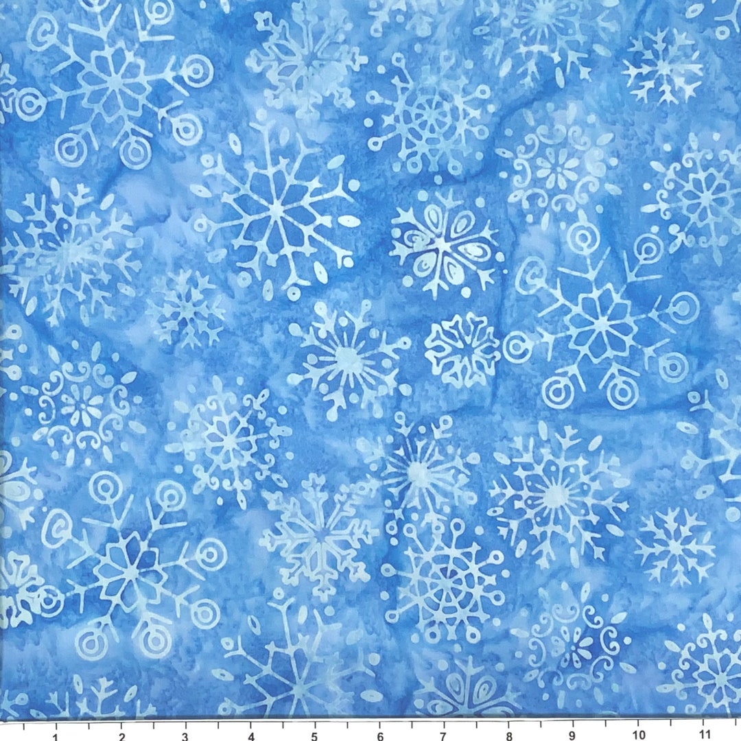 SNOWFLAKES Batik - Lsbc-4333 Azure by the Yard - Etsy