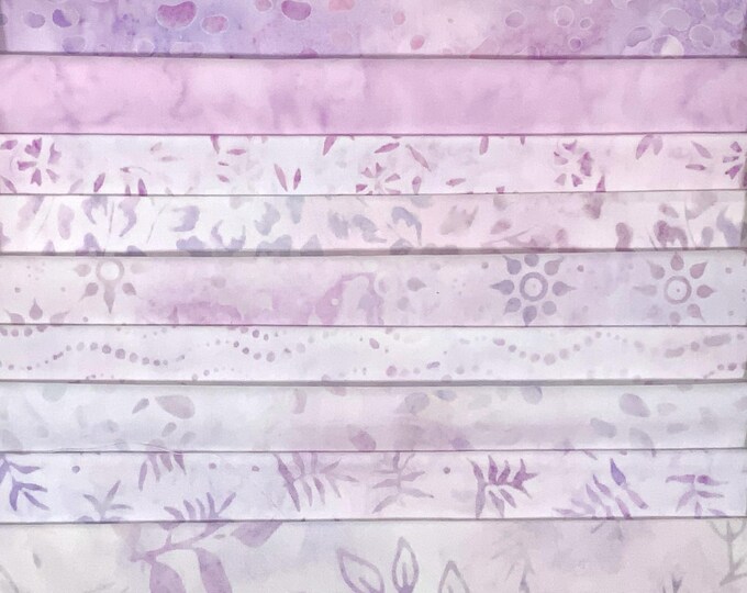 10 Fat Quarter Batik Sampler Color: Red Violet Light #4 FQ Pack Bundle ...