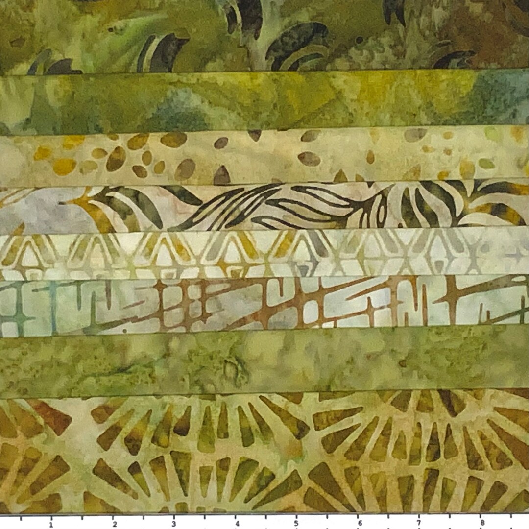 8 Fat Quarter Batik Sampler Color: Chartreuse 2 FQ Pack Bundle - Etsy