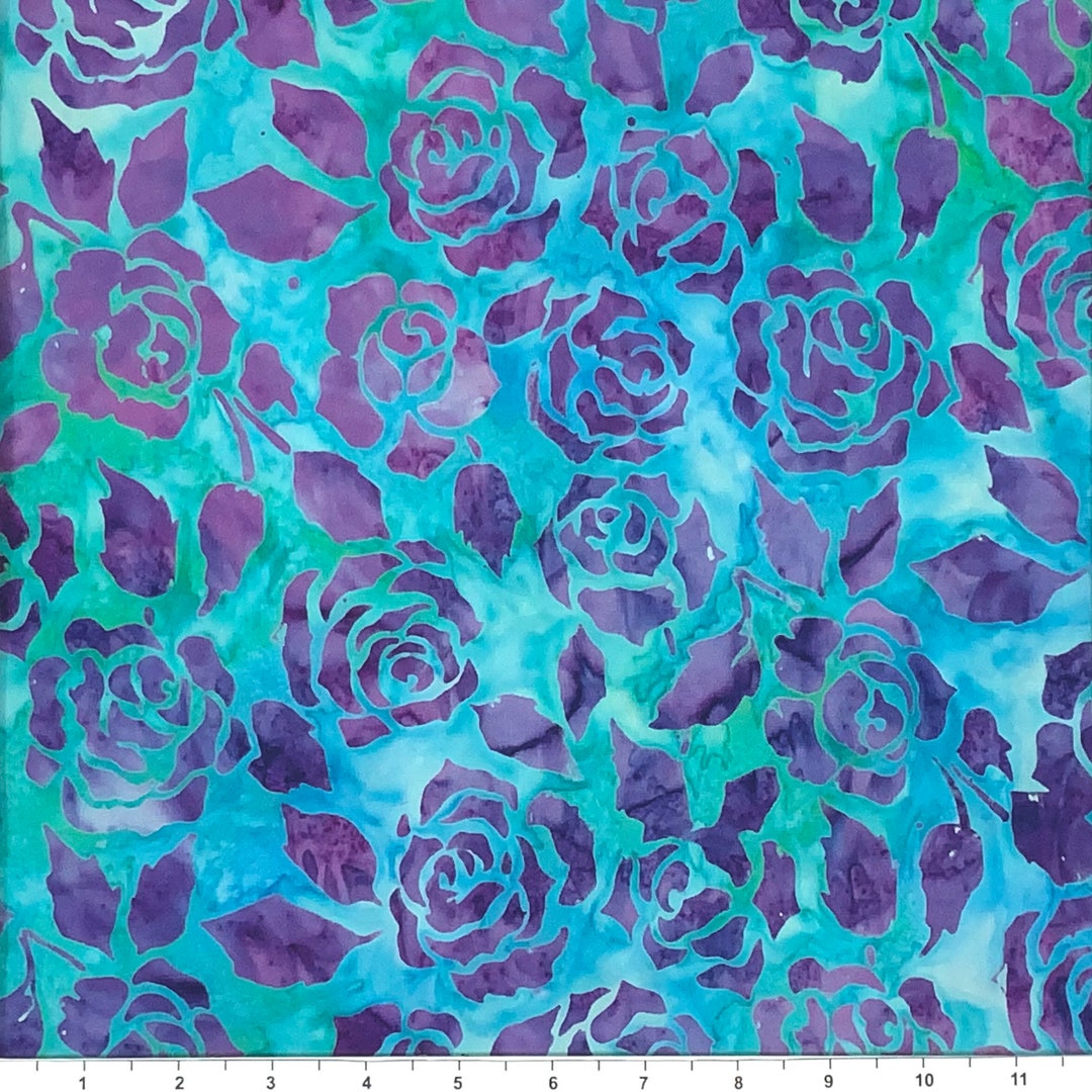 ROSES Batik - Lsbc-3667 Purple by the Yard - Etsy