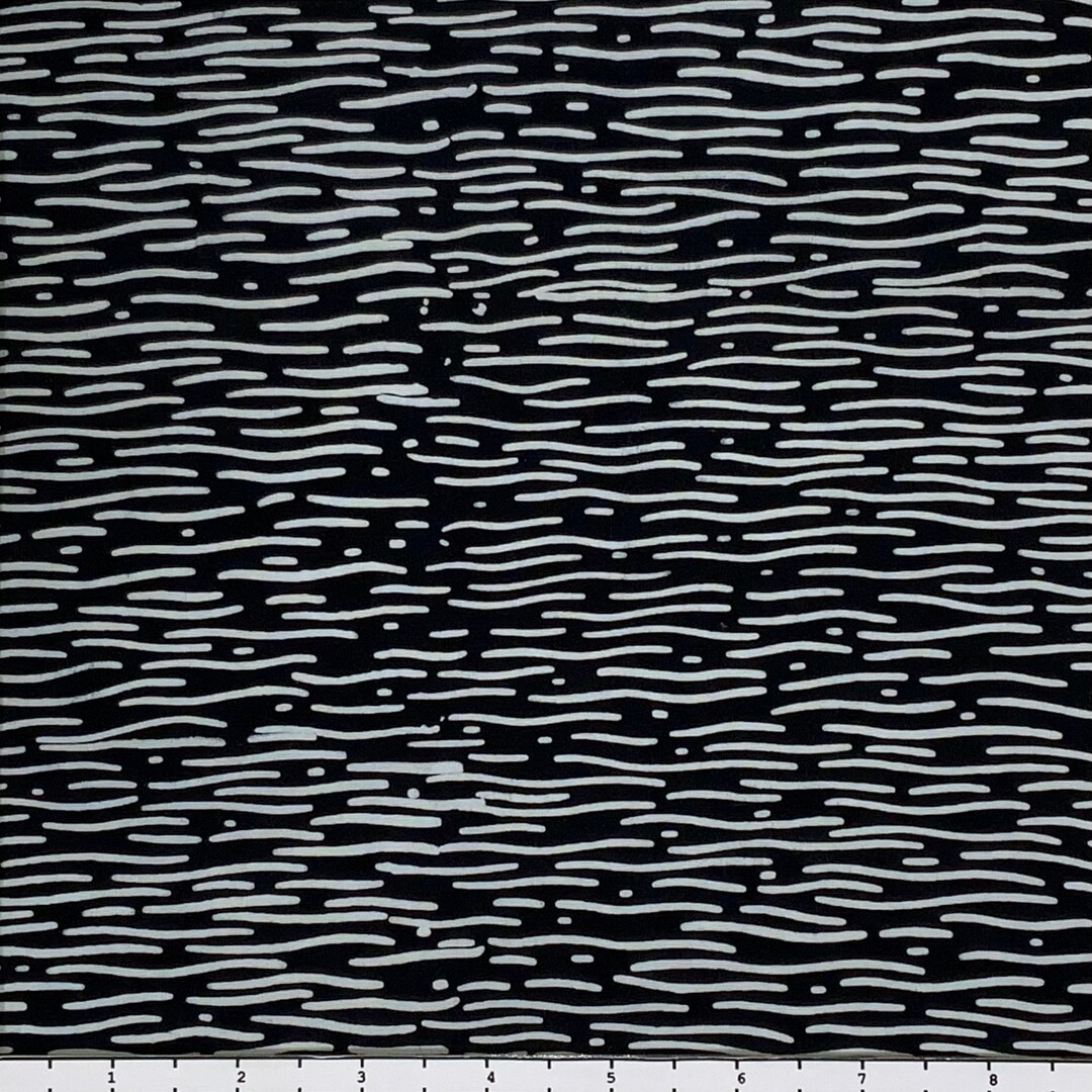 WATER STRIPE Batik - Lsbc-1179 Black & White 1 Yard Cut - Etsy