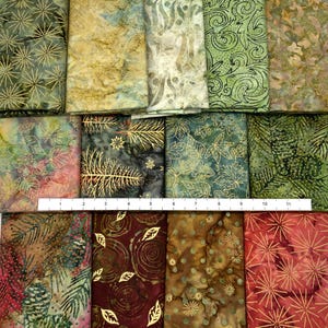 POUND PACK PLUS #1410 Holiday Batik W/gold Metallic 100% Cotton Batiks ...