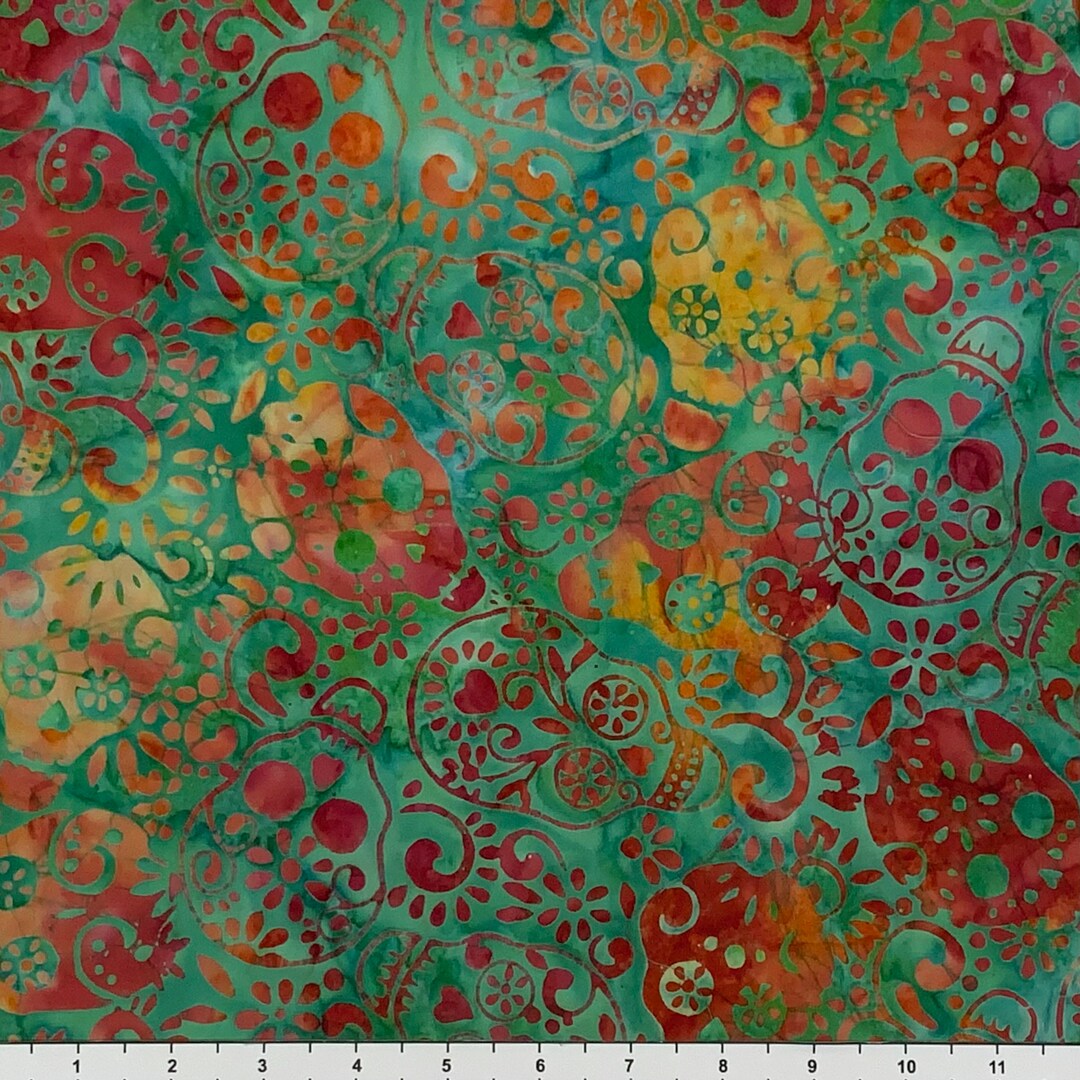 SUGAR SKULLS Batik - Ab-20651-195 Bright by the Yard - Etsy