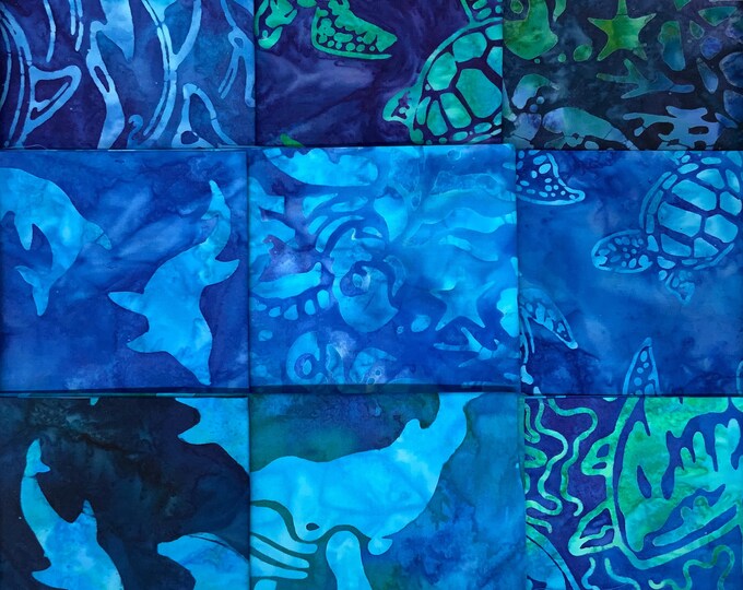 9 Fat Quarter Batik Sampler Sealife Ocean Life FQ Pack Bundle - Etsy
