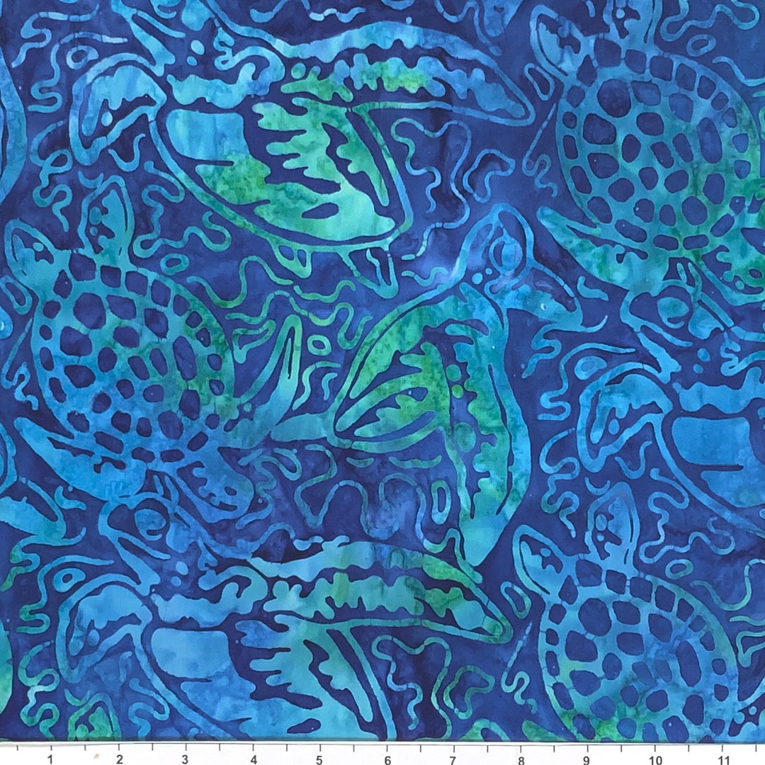 SEA TURTLES Batik - Lsbc-3633 Ocean by the Yard - Etsy