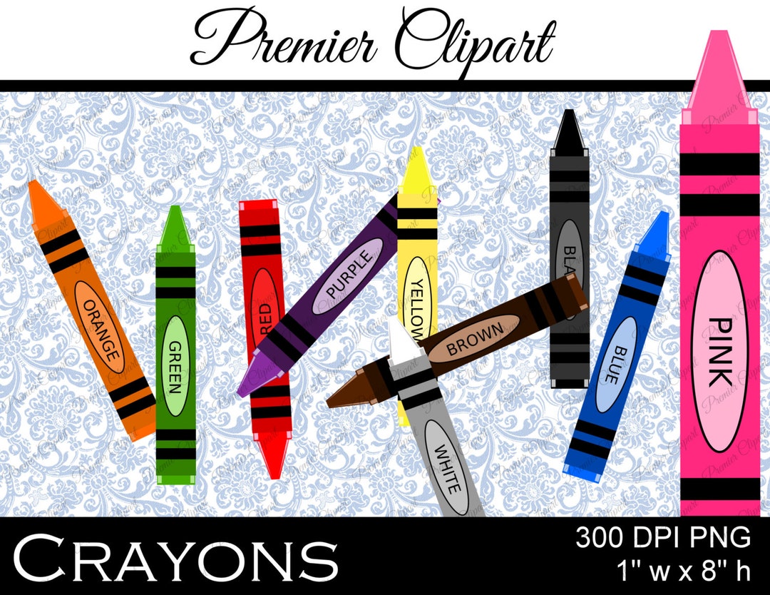 Crayons Digital Clipart - Etsy