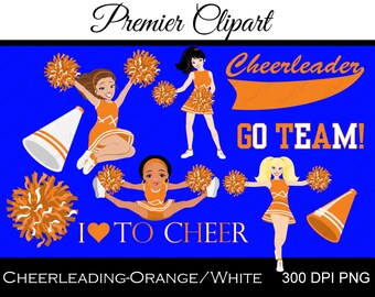 Orange White Cheer PNG Digital Download Orange Cheerleading PNG Cheer ...