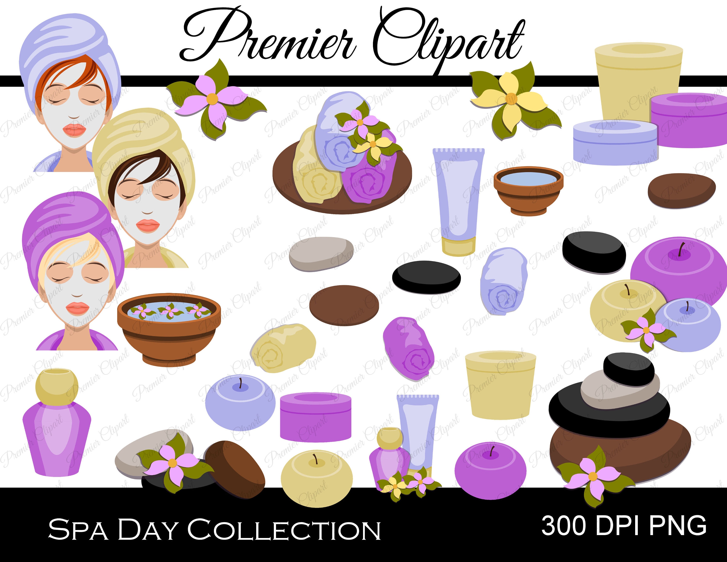 Spa Day Digital Clipart - Etsy