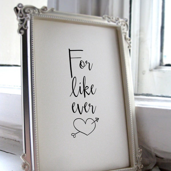 For Like Ever Poster - Etsy