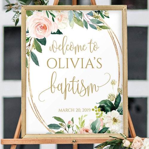 Baptism Welcome Sign Personalized Baptism Print Custom | Etsy