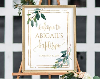 Baptism Welcome Sign Personalized Baptism Print Custom | Etsy