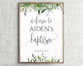 Baptism Welcome Sign Personalized Baptism Print Custom | Etsy