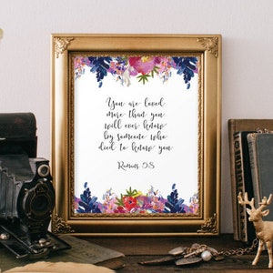 Printable Verses, Romans 5:8, Inspirational Quote, Bible Verse Wall Art ...