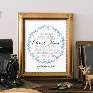 Bible Verse Artwork Scripture Print Christian Wall Decor Inspirational ...